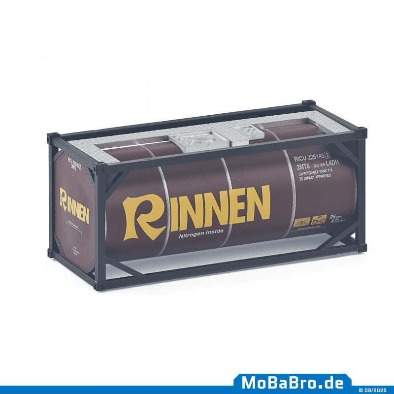 Brauner 20ft Tank-Container "Rinnen" in 1:87 (H0)