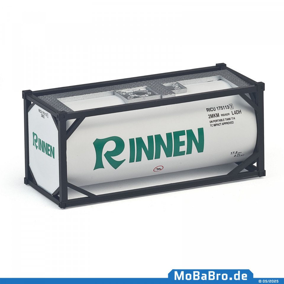 White colored 20ft tank container "Rinnen" in 1:87 (H0)